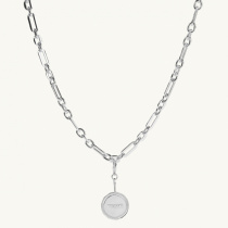 NAME COIN NECKLACE ORGANIC SHAPE SILVER | HALSBAND