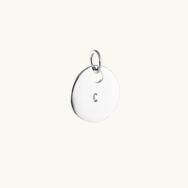 NAME COIN NECKLACE ORGANIC SHAPE SILVER | HALSBAND