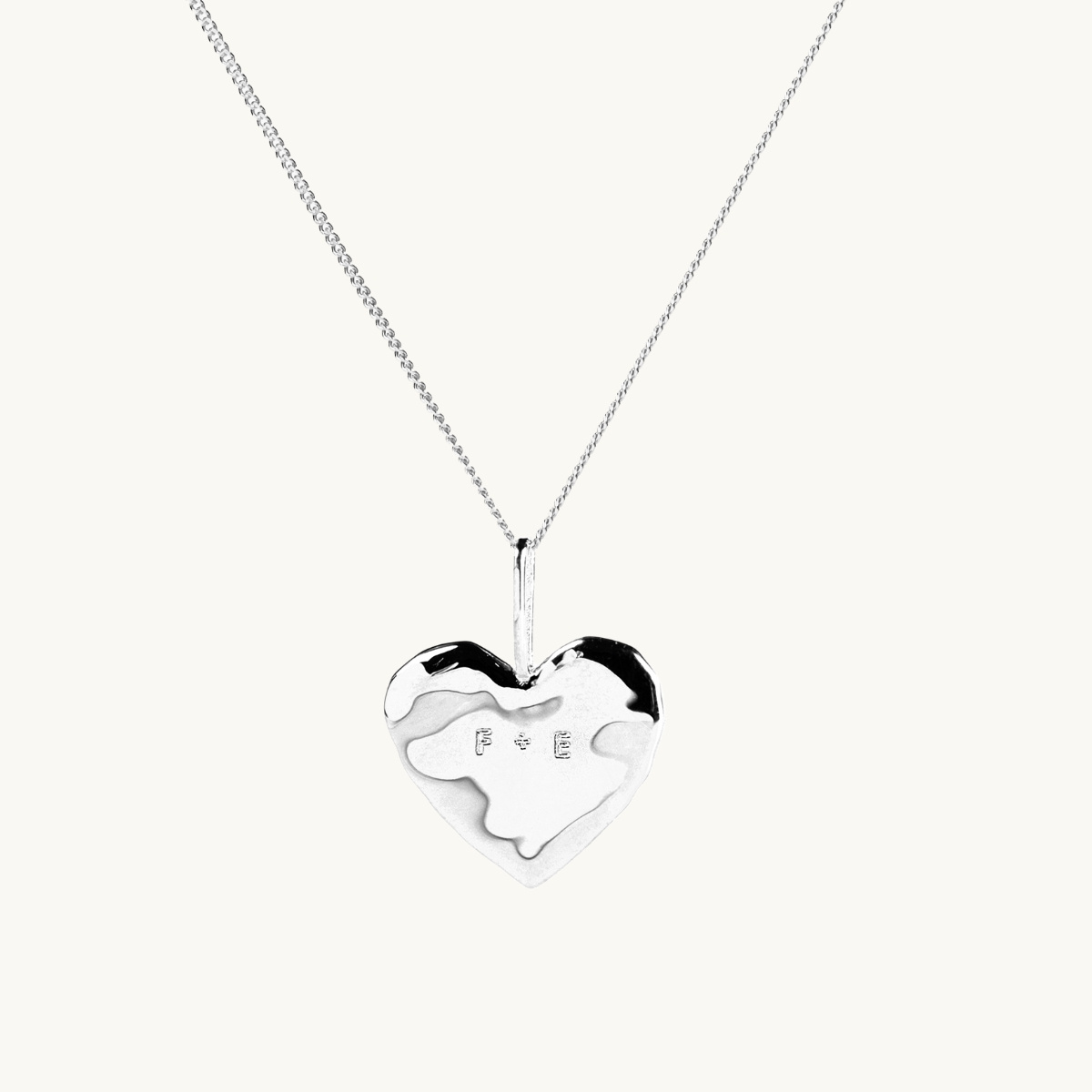 NAME COIN NECKLACE ORGANIC SHAPE SILVER | HALSBAND