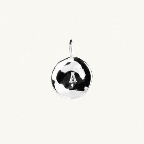 NAME COIN NECKLACE ORGANIC SHAPE SILVER | HALSBAND